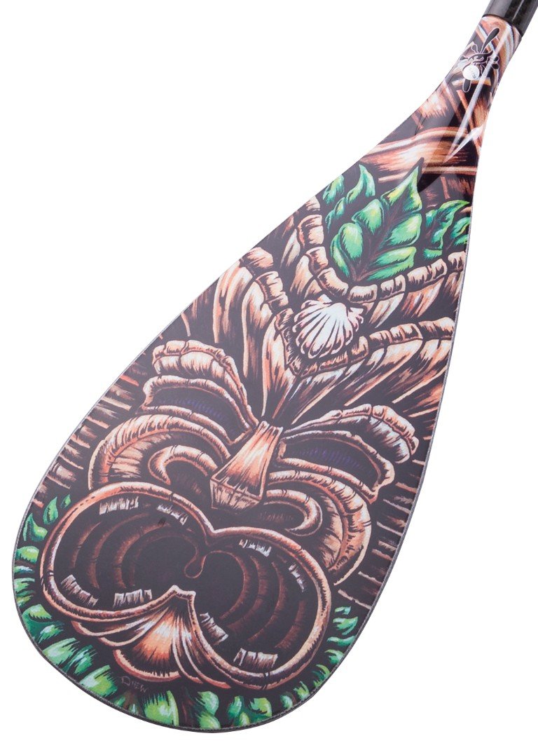 Tiki A3 Rubber Edge SUP Paddle with Design on Both Sides by Drew Broph ...